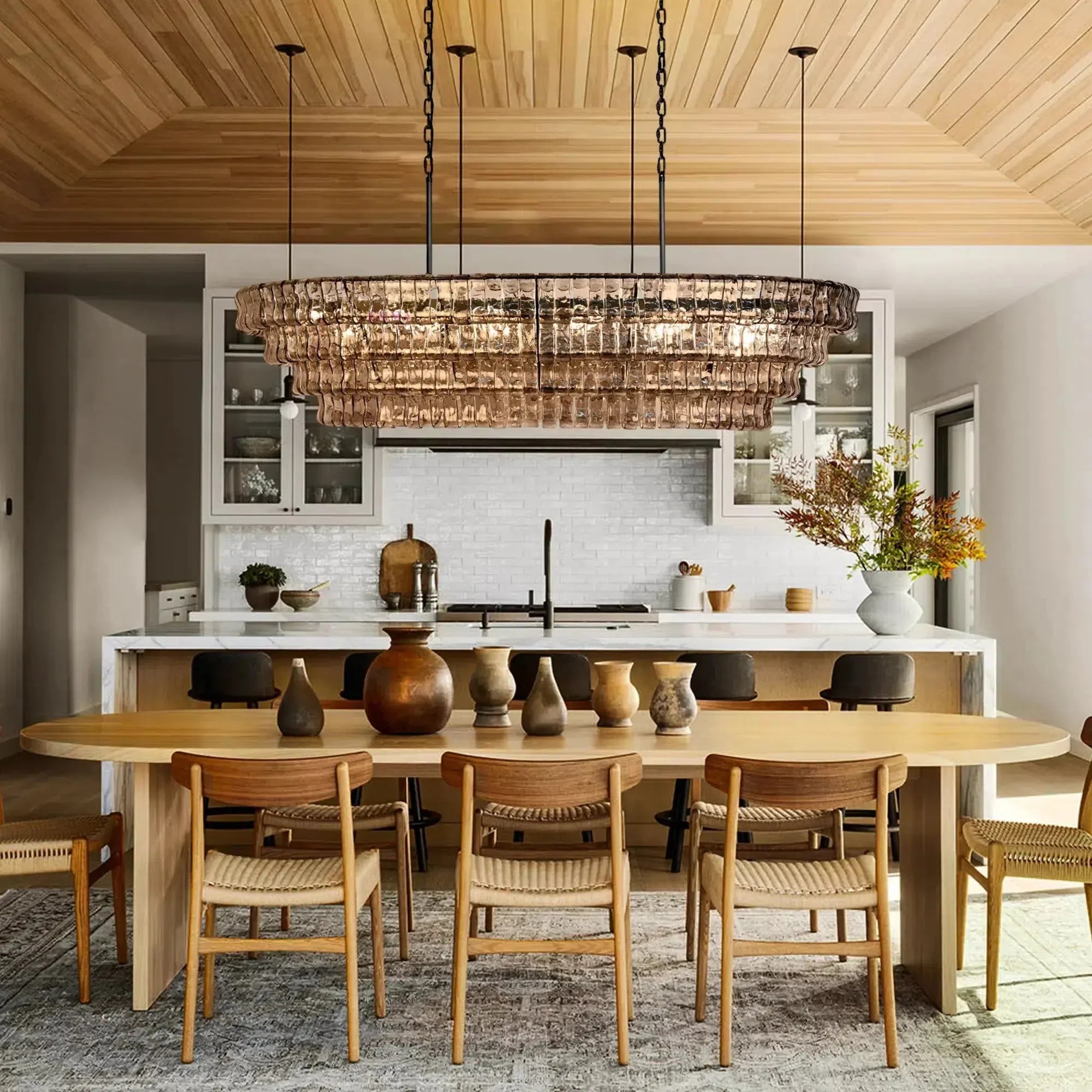Ghiaccio Oval Chandelier 54"65"