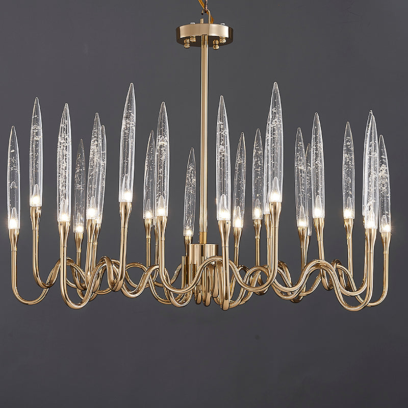 8141R Brass Glass chandelier